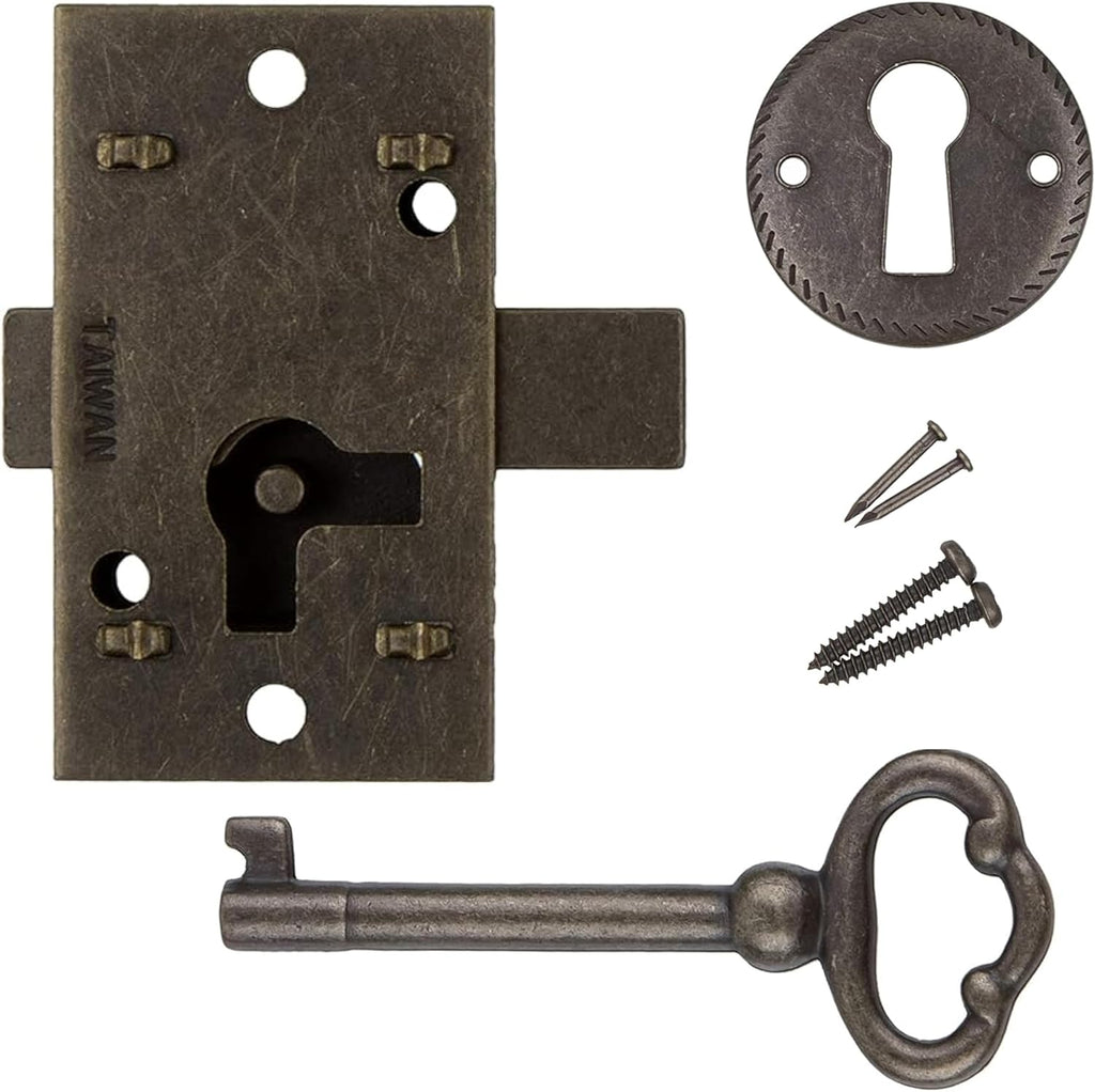 Mortise Lock 2 Pack Mini Locks With Skeleton Key, Full Motise