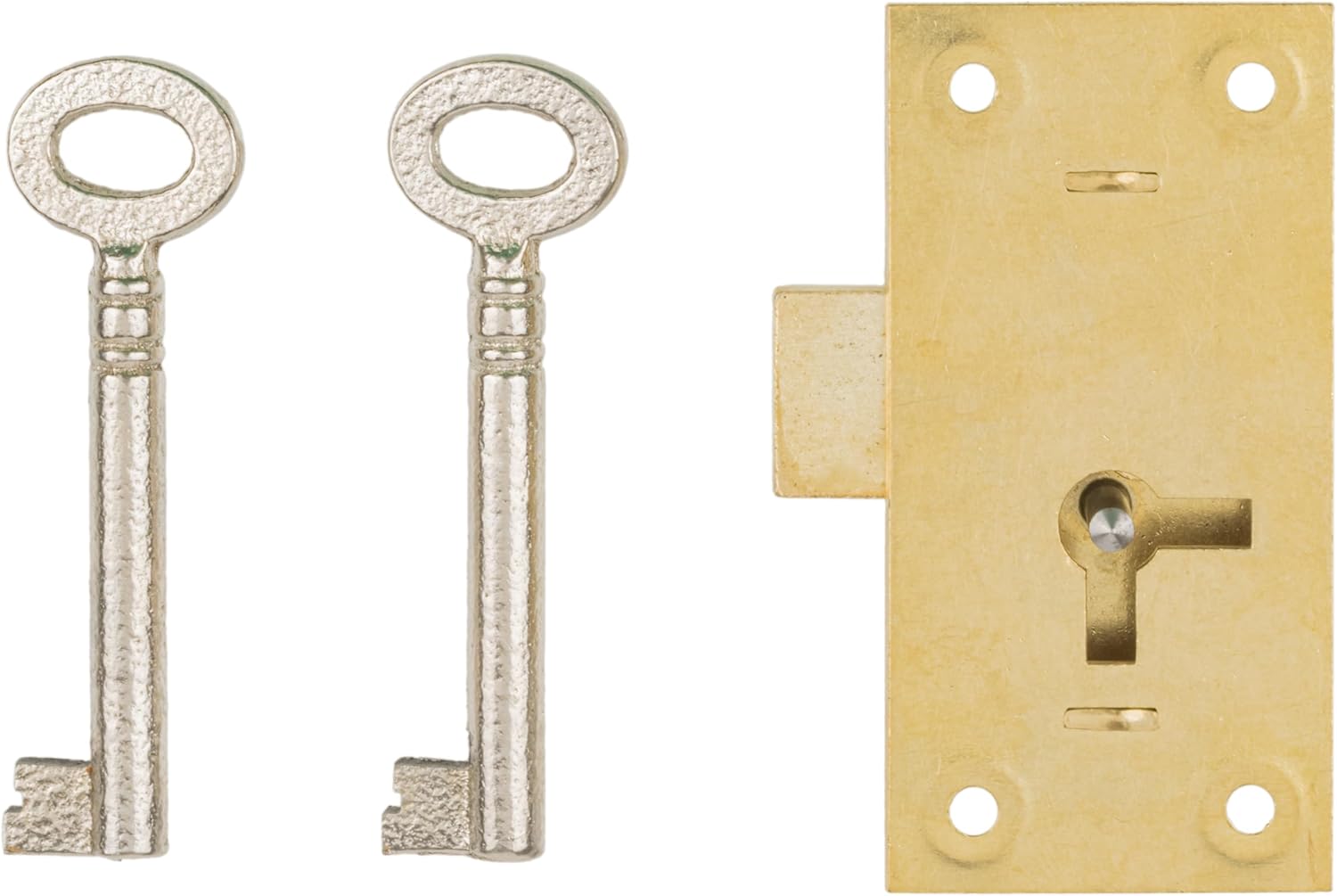 Large Brass Flush Mount Lock Set for Grandfather Clock, Cabinet Door o ...