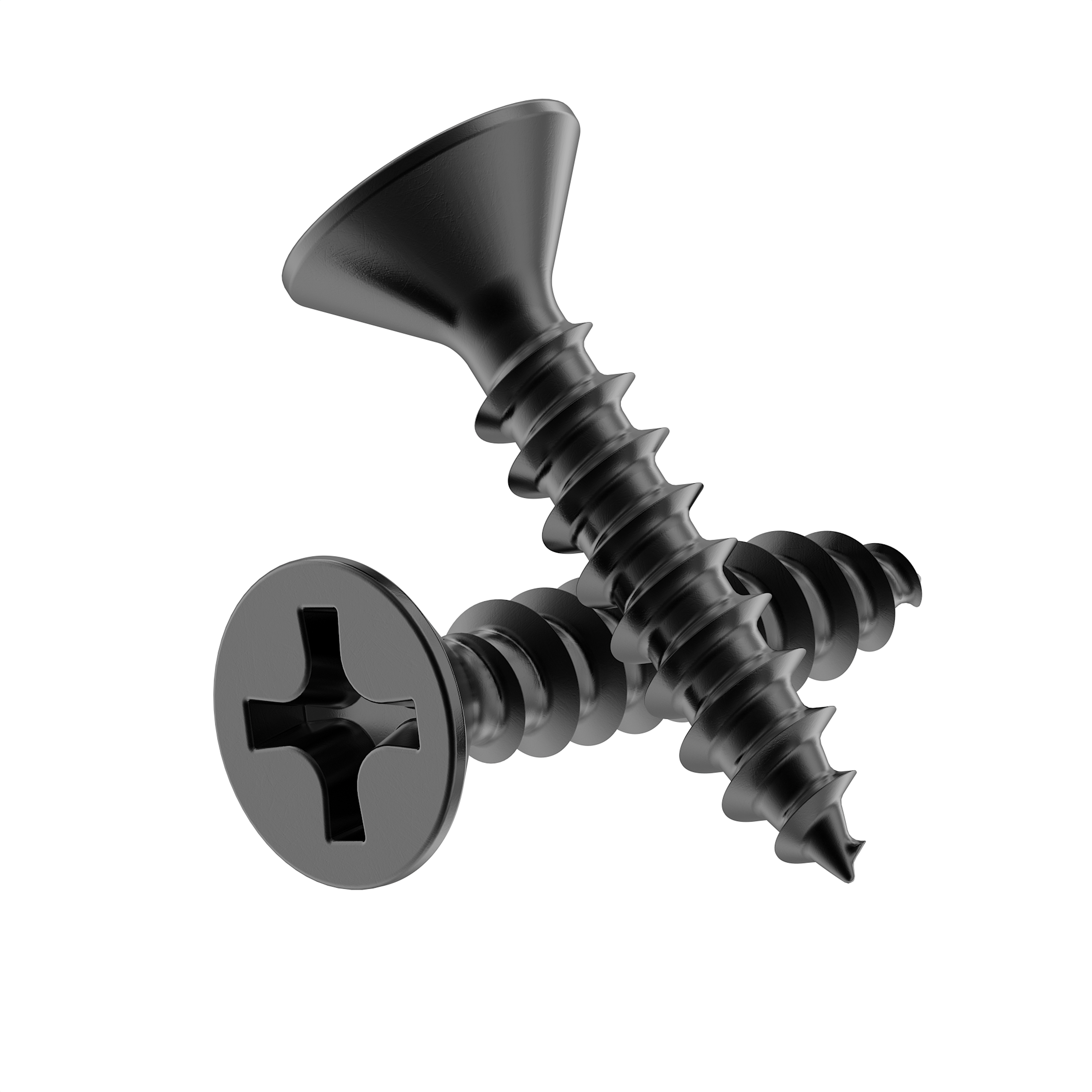 #4 x 1/2" Flat Black Flat Head Phillips Wood Screws - Self Tapping Scr ...