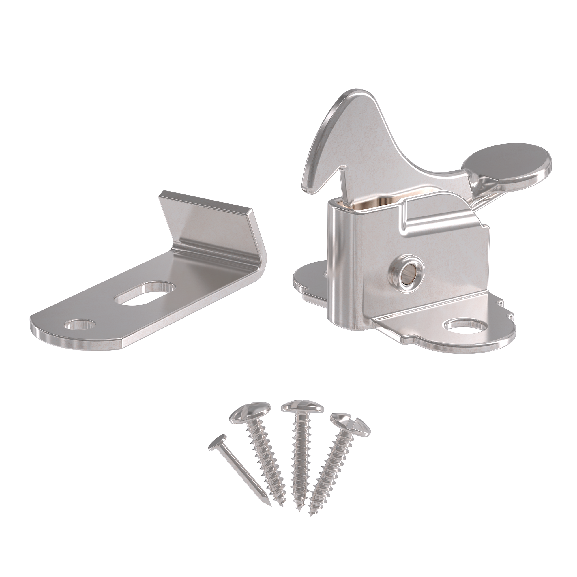 Nickel Plated Spring Action Elbow Door Latch with Catch – UNIQANTIQ ...