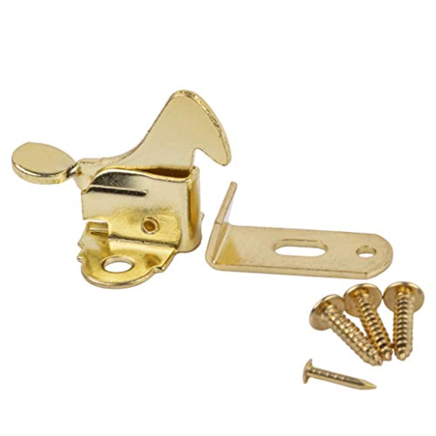 Brass Plated Spring Action Elbow Door Latch with Catch – UNIQANTIQ ...