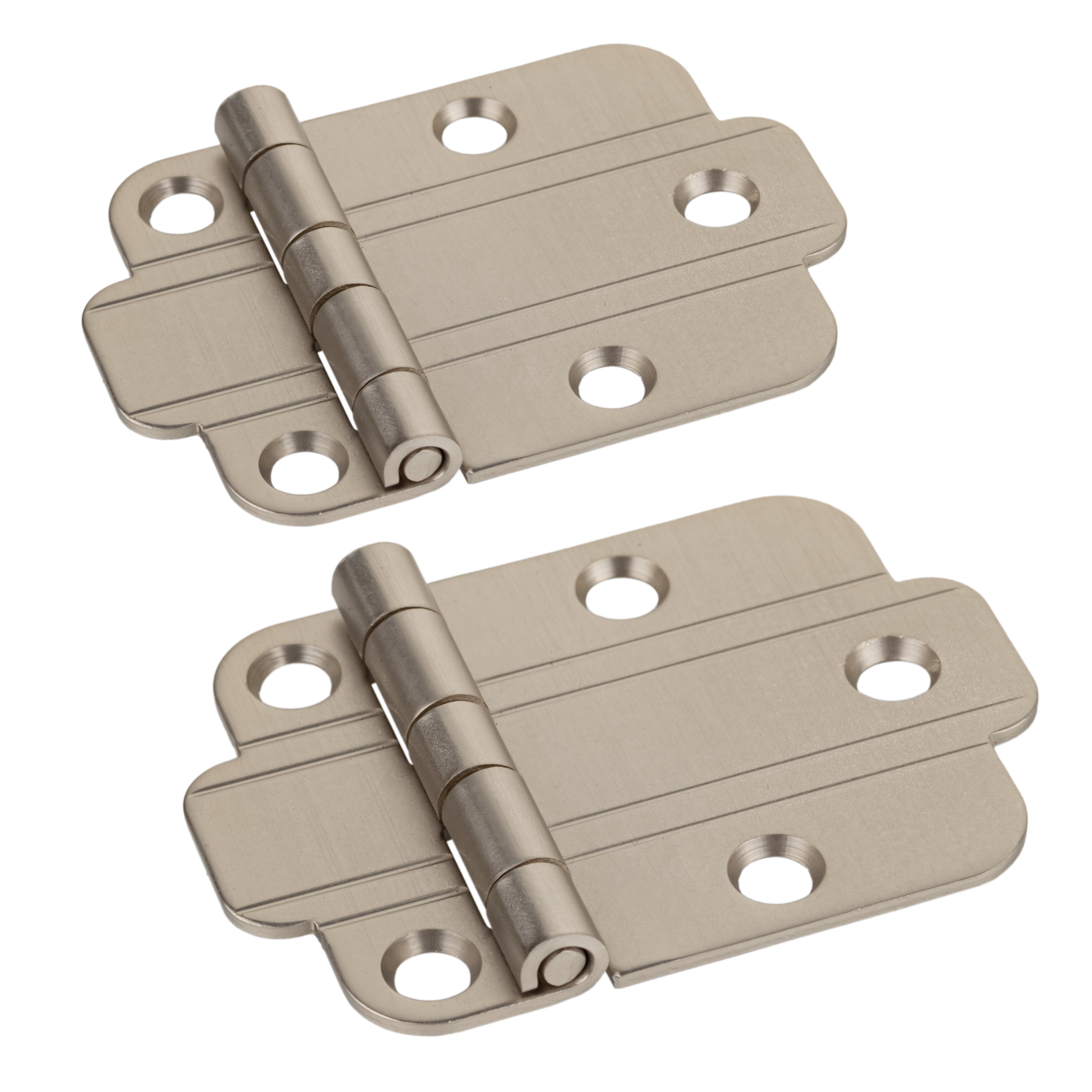 Brushed Nickel Plated Art Deco Flush Mount Hoosier Type Cabinet Hinge ...